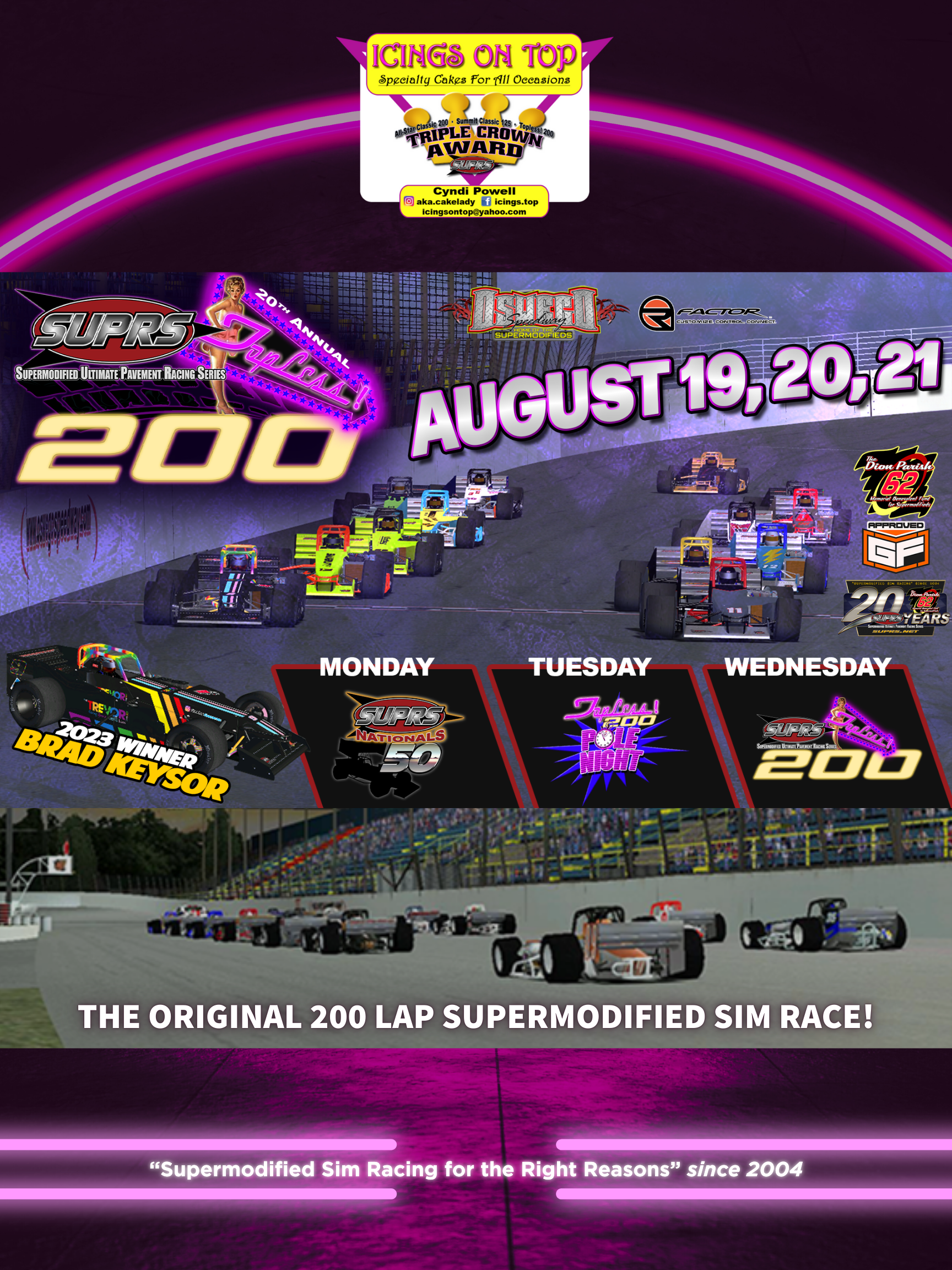20th Annual SUPRS Topless! 200 Week: The Ultimate Supermodified Sim ...